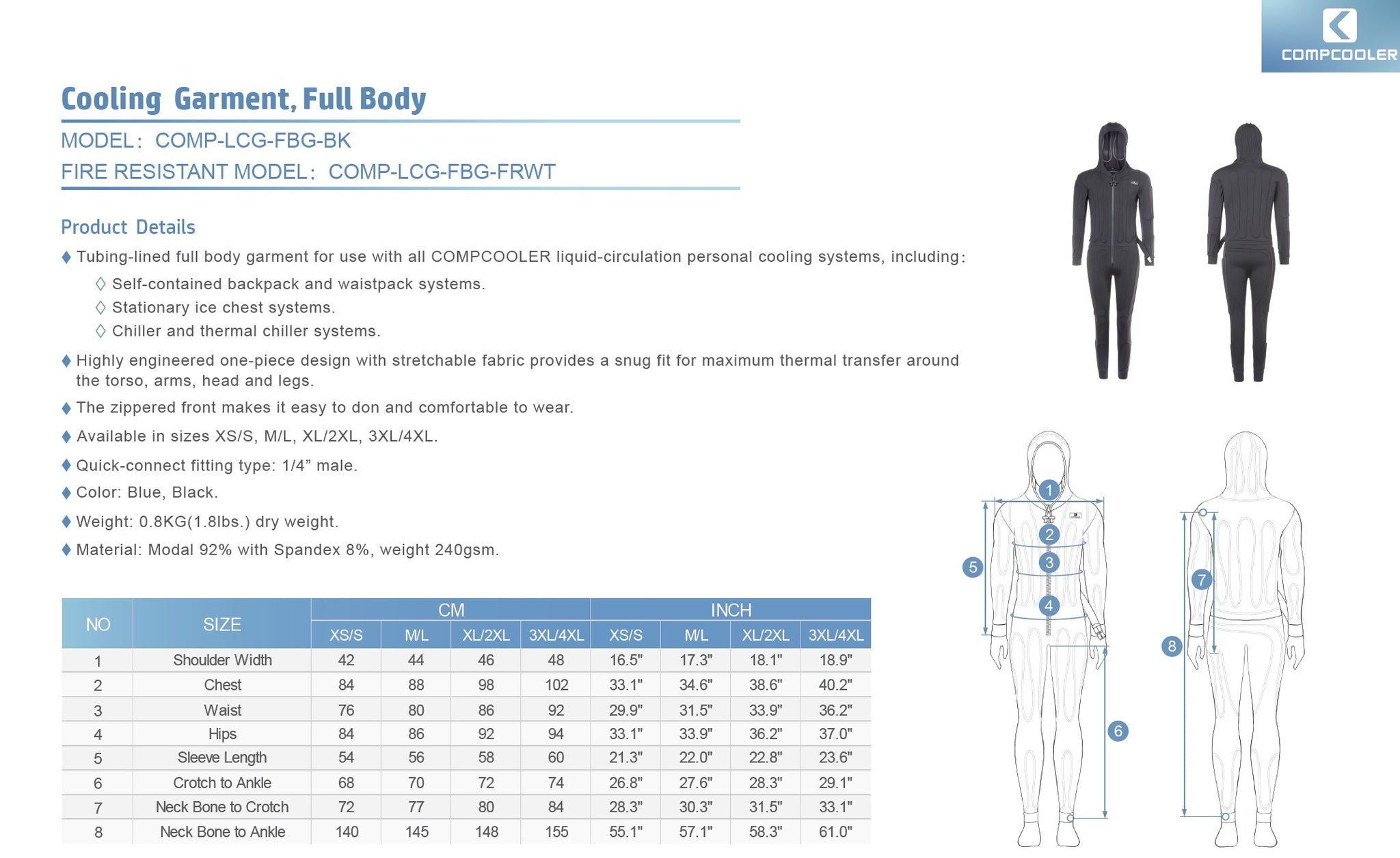 COMPCOOLER Full Body Cooling Garment