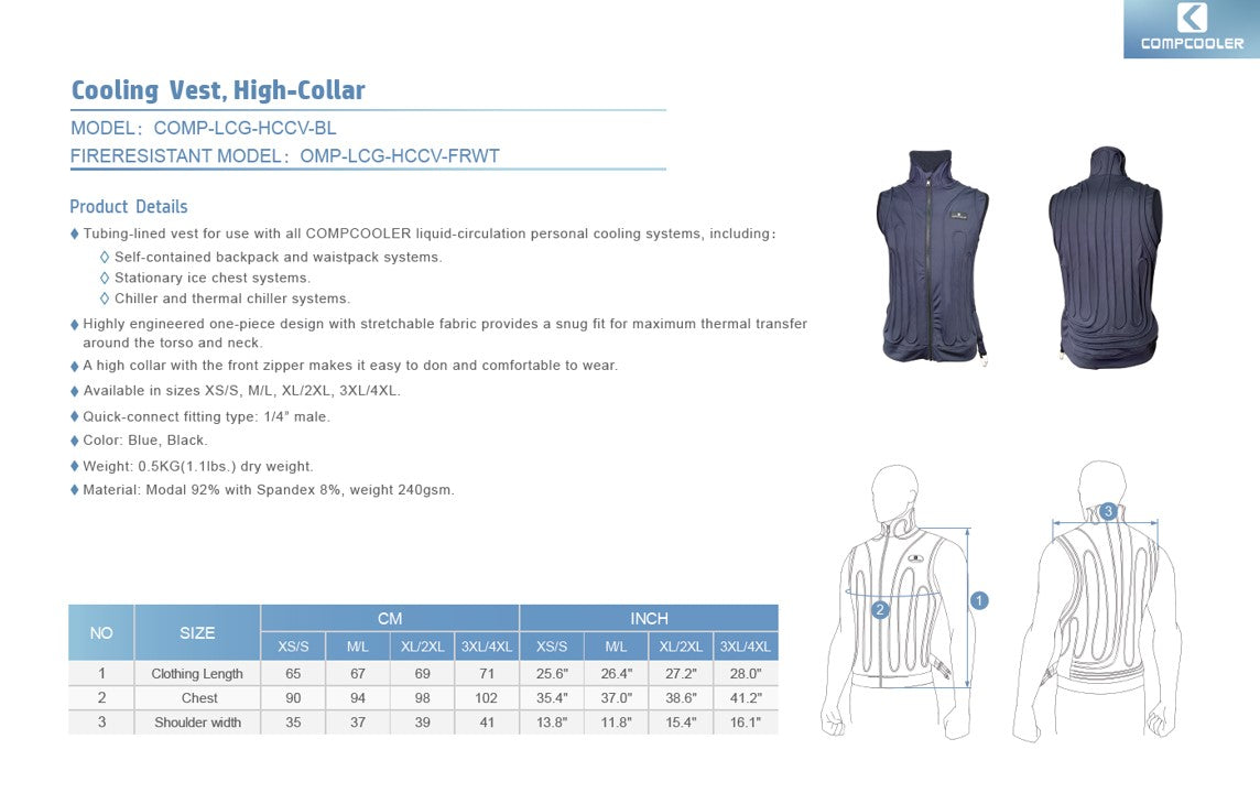 COMPCOOLER Waistpack ICE Water Cooling System with High Collar Cooling