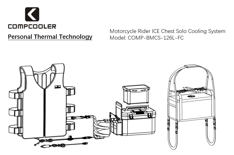 COMPCOOLER Motorcycle Rider Solo ICE Chest Cooling System 6.0L Chest H